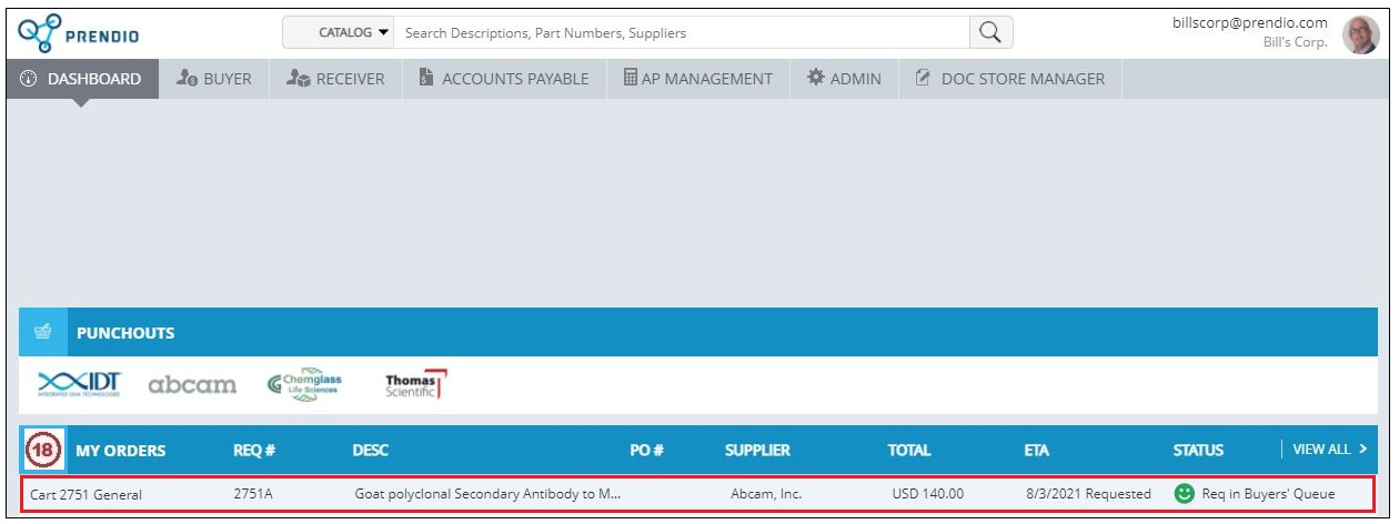 Creating A Prendio Punchout Order